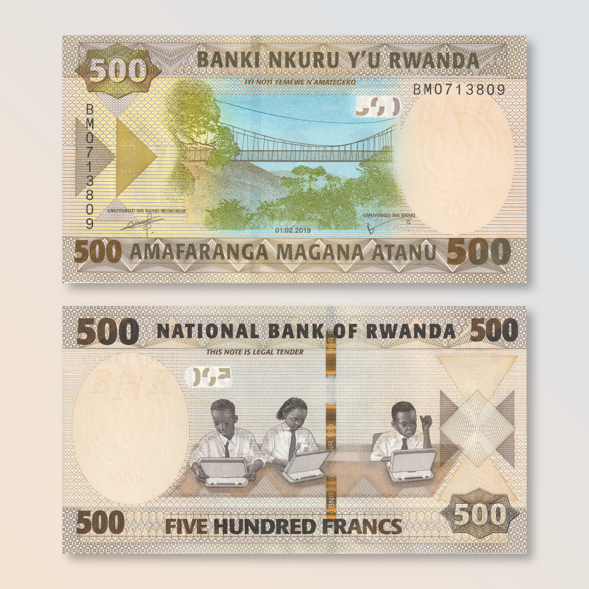 Rwanda 500 Francs, 2019, B141a, UNC – Robert's World Money