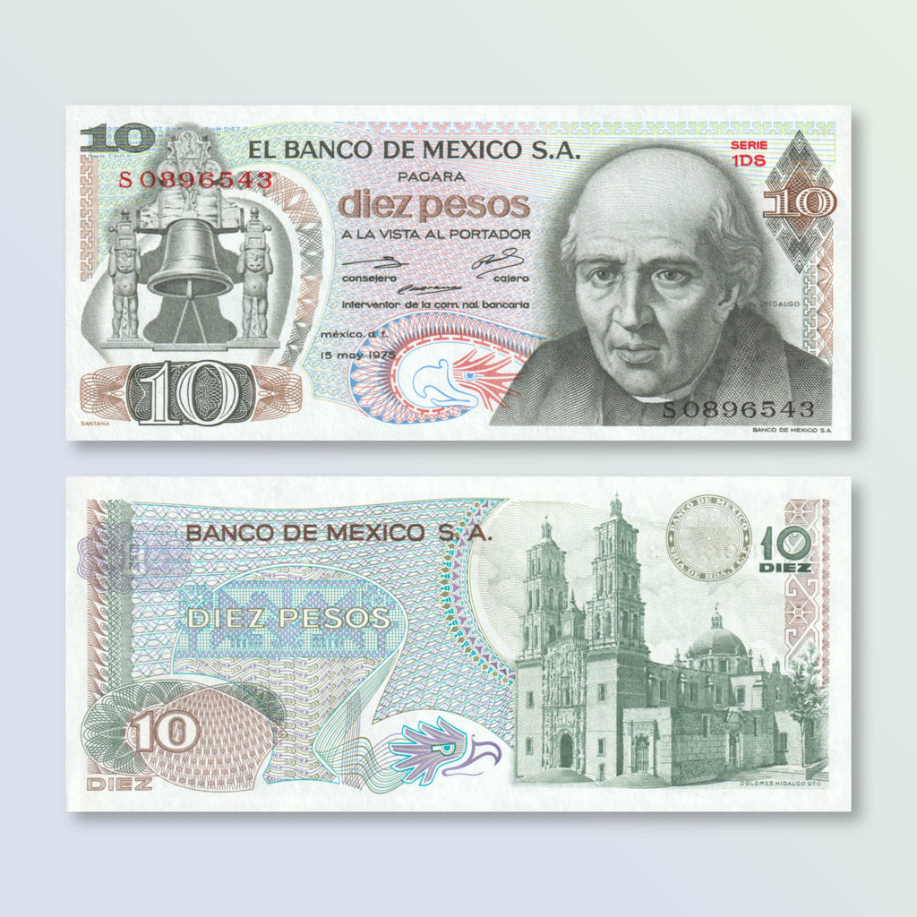 Mexico 10 Pesos, 1975, B643h, P63h, UNC – Robert's World Money
