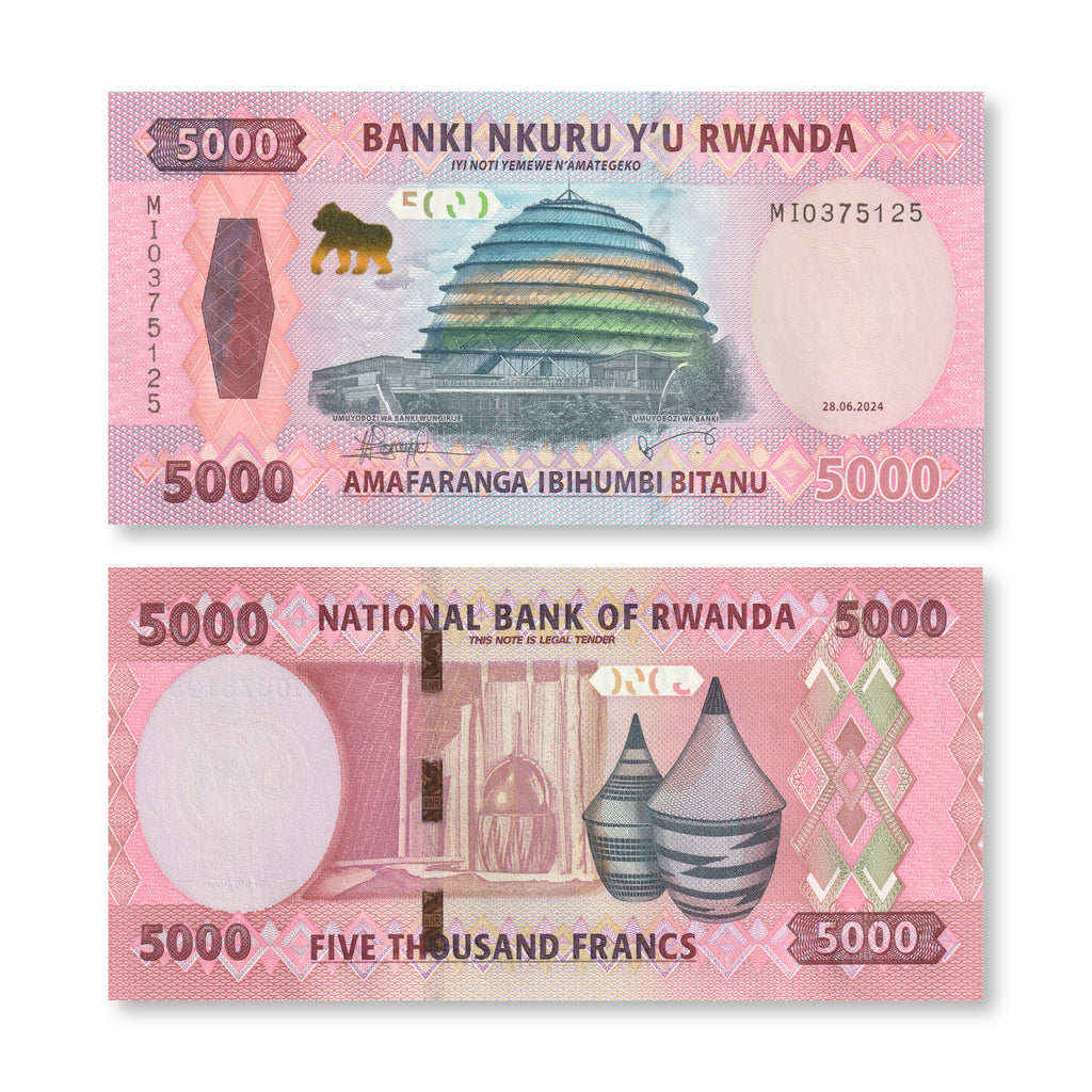 Rwanda 5000 Francs, 2024, B144a, UNC – Robert's World Money
