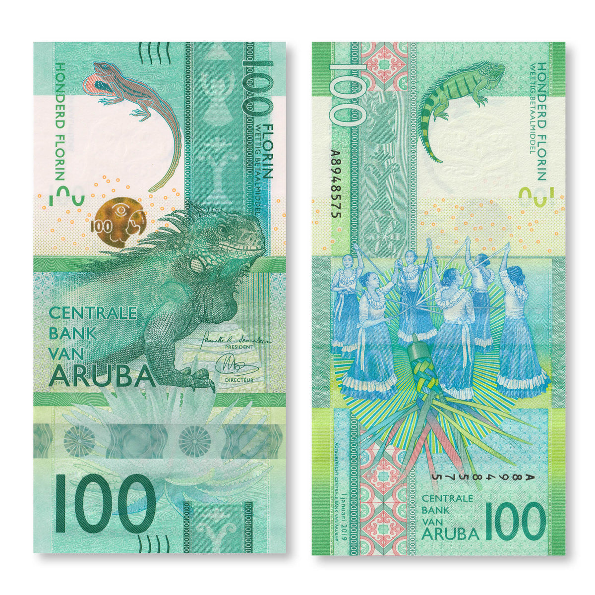 Aruba 100 Florin, 2019, B124a, IBNS Banknote of the Year 2019, UNC ...
